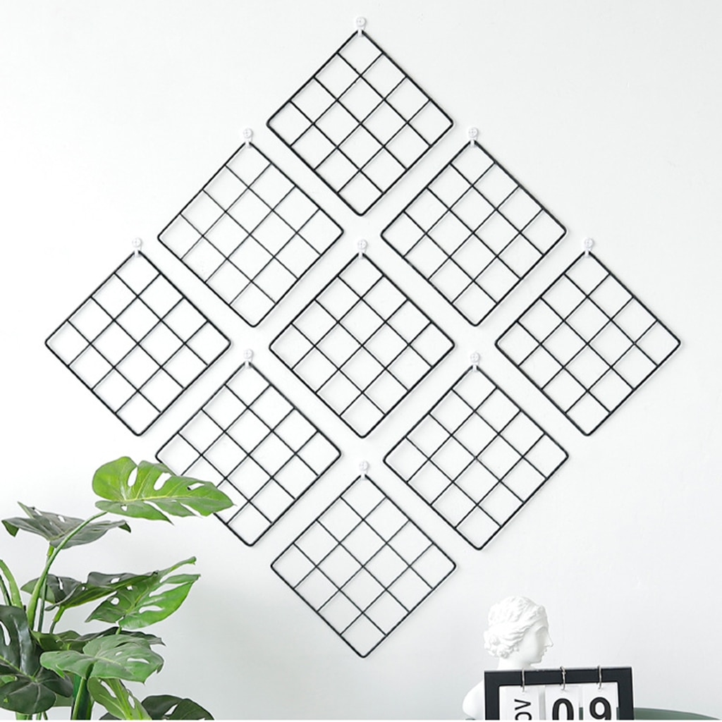 20x20cm Wire Grid Panel Photo Wall Decor Display V... – Grandado