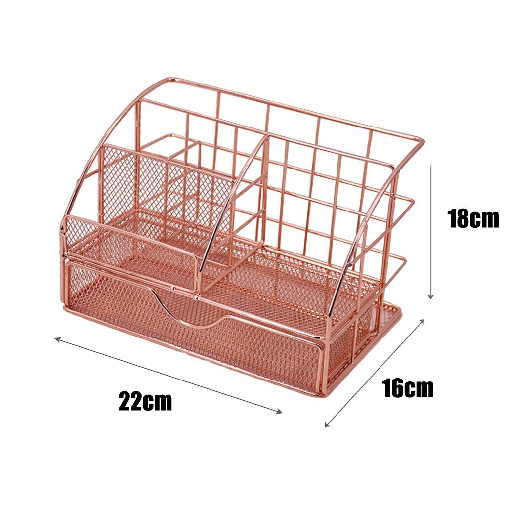 1pc Modern Gold Desktop Organizer Shelf Rack Mesh ... – Grandado