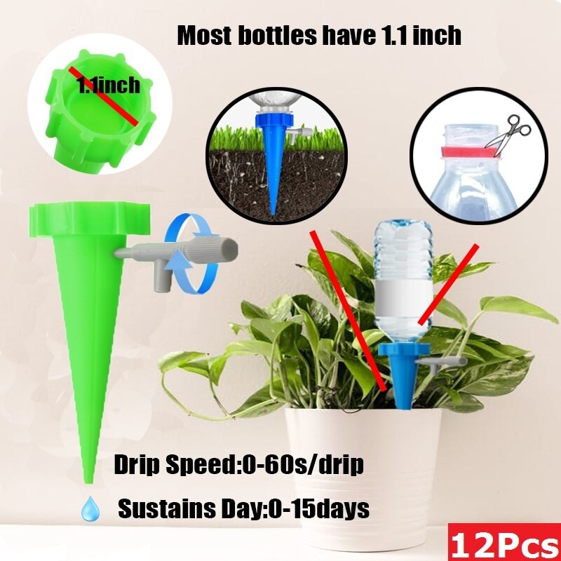 12pcs/set Adjustable Self Watering Stakes System U... – Vicedeal