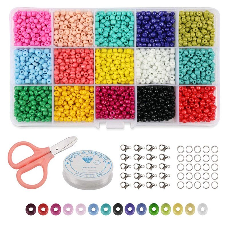 9000Pcs Glass Seed Beads 15 Multicolor Assortment ... – Grandado