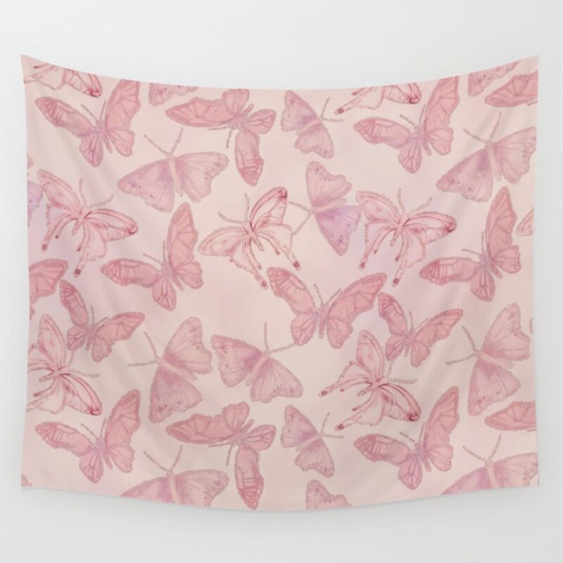Pink Butterfly Tapestry Hippie Tapestry Pink Tapes... – Grandado