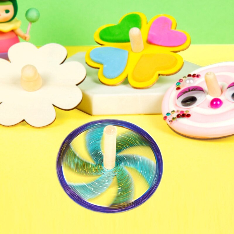 6pcs/set DIY White Wood Gyro Toy for Children Hand... – Grandado