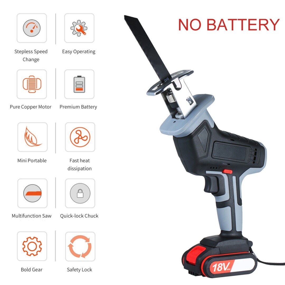 18V Cordless Lithium Battery Reciprocating Saw Woo... – Grandado