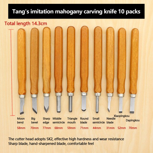 3/4/5/10/12pcs Wood Carving Chisel Knife Hand Tool... – Grandado
