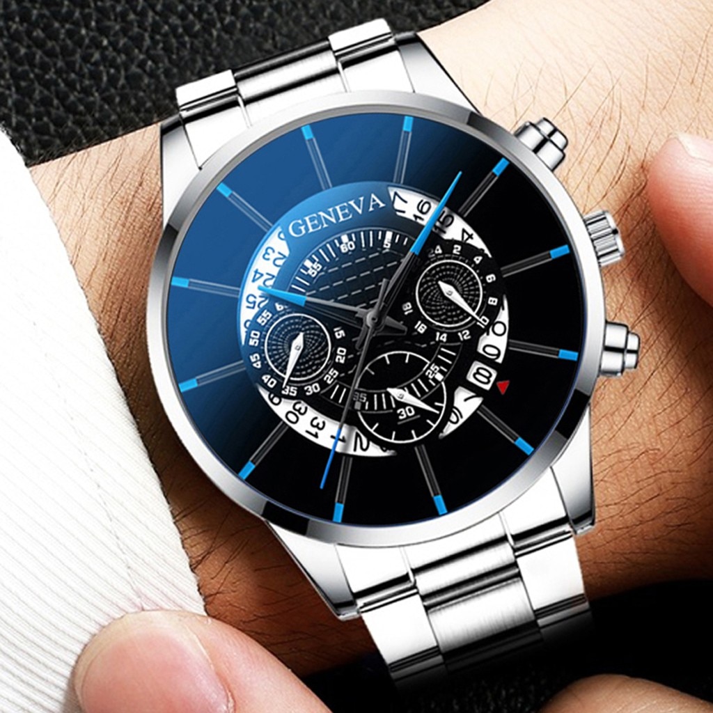 Men's watches gold stainless steel male clock seni... – Grandado