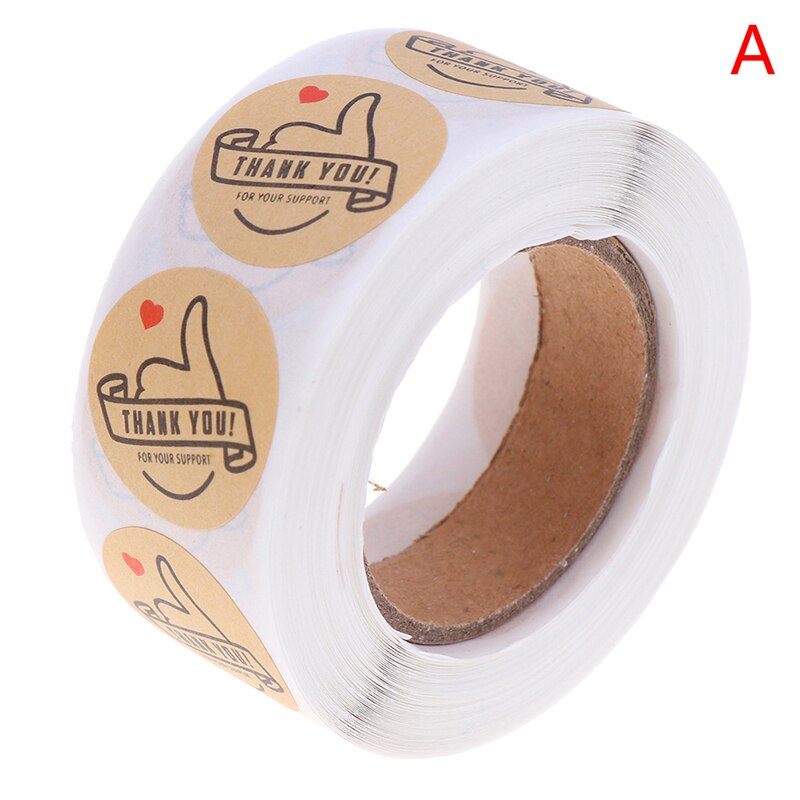 500 Labels/Roll Ronde Natuurlijke Kraft Dank U Sti... – Grandado