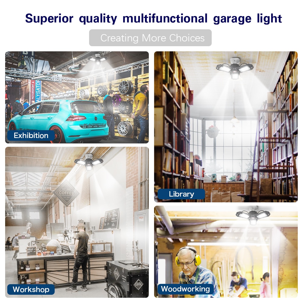 E26/E27 60W Geleid Garage Verlichting Vervormbare ... – Grandado