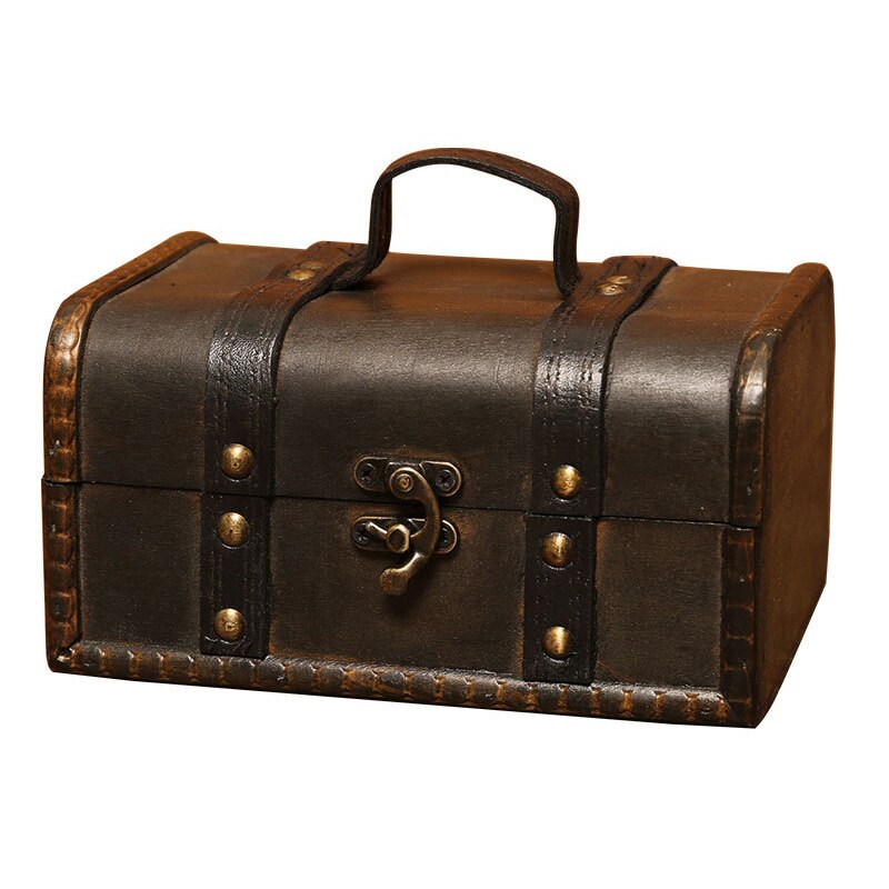 Retro Treasure Chest Vintage Wooden Storage Box An... – Grandado