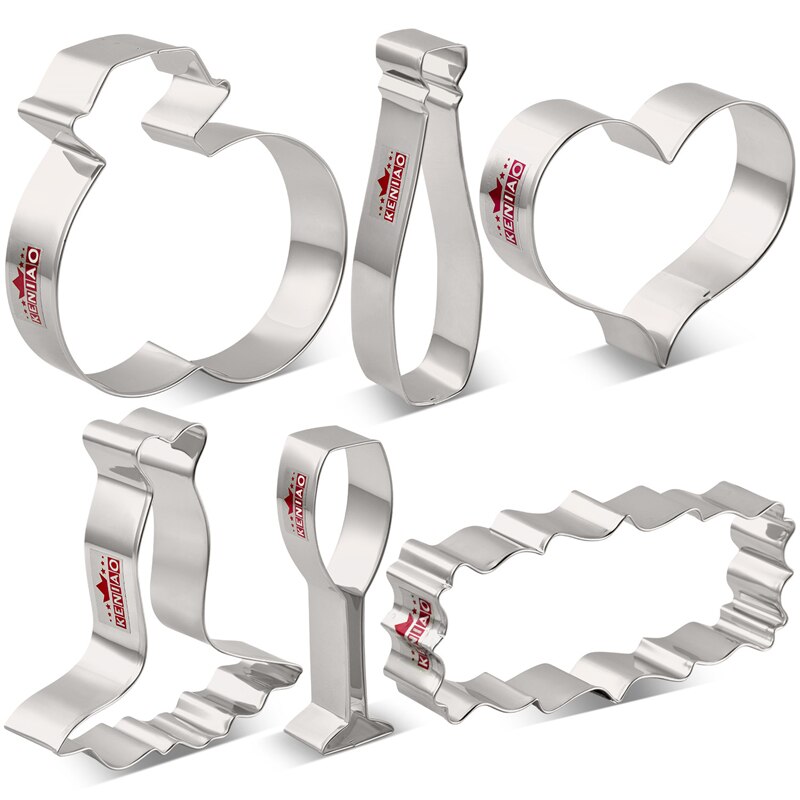 KENIAO Wedding Cookie Cutter Set - 6 PC - Champagn... – Grandado