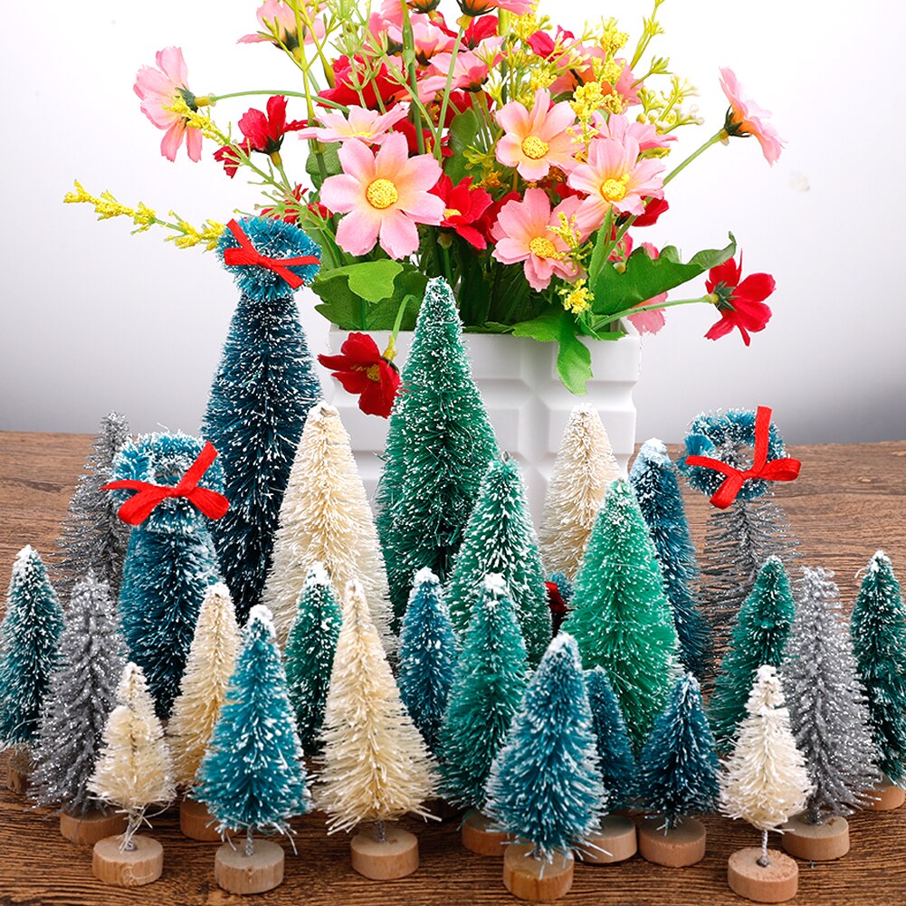 22Pcs Mini Pine Trees Set Sisal Snow Trees Plastic... – Vicedeal