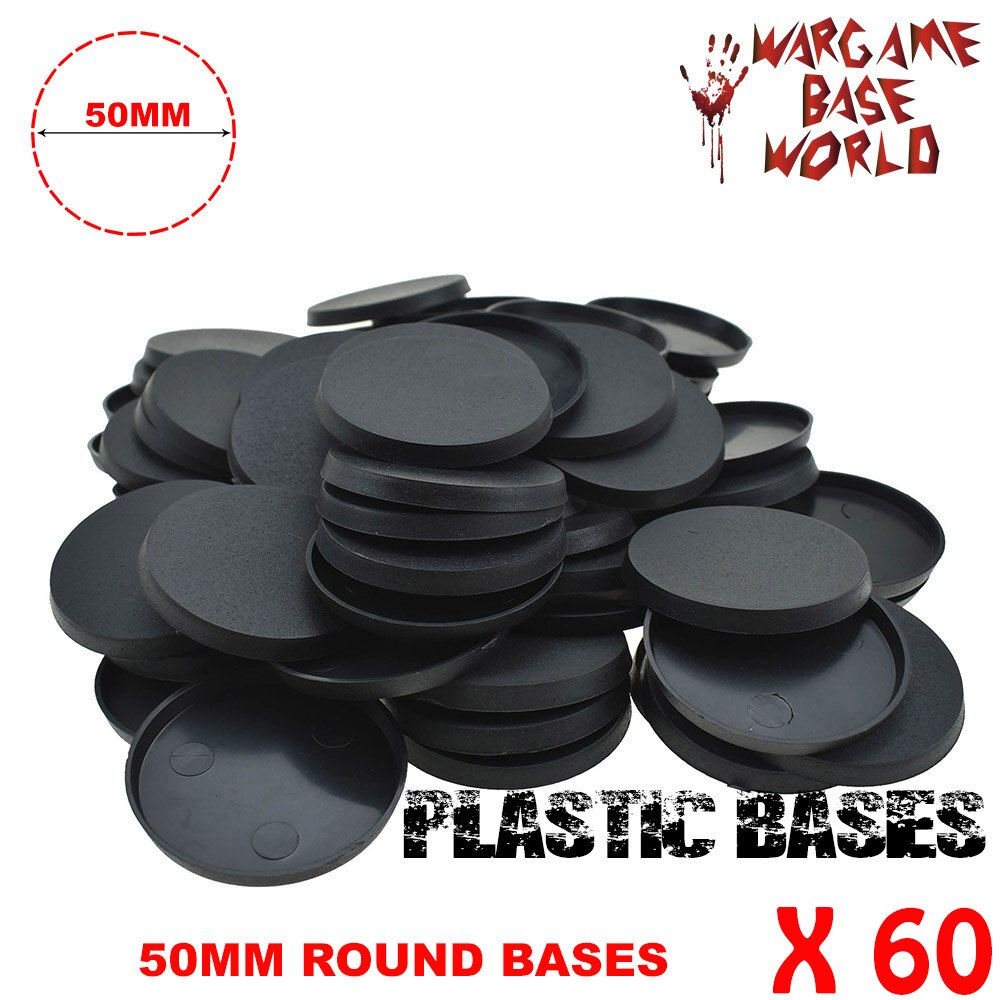 60 x 50mm Plastic Round bases for Gaming Miniature... – Grandado