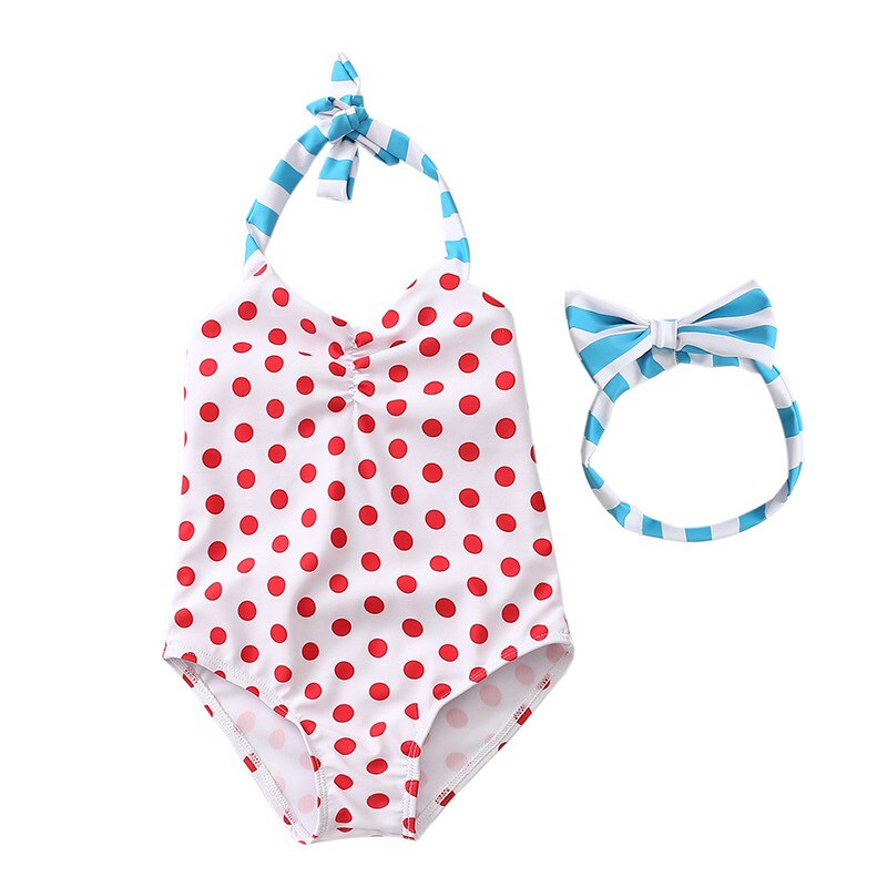 Baby Girls Bodysuit for Swim Retro Polka Dot Halte... – Grandado