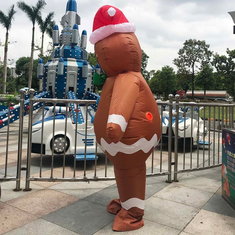 Inflatable Wearing Hat's Gingerbread Man Costume C... – Grandado