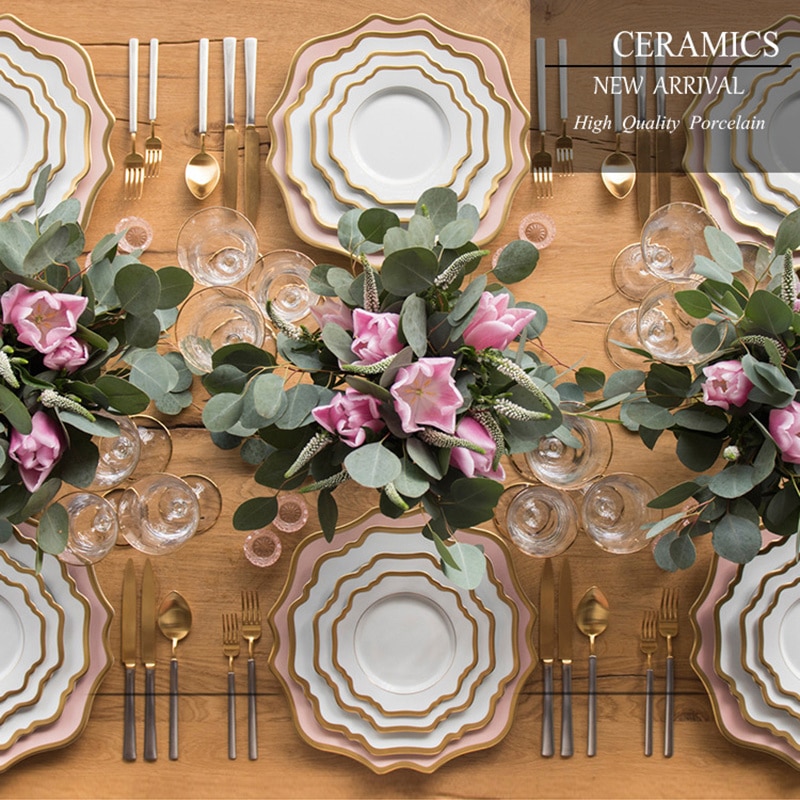 China Bone Dinner Set Plates and Dishes Luxury Gol... – Grandado