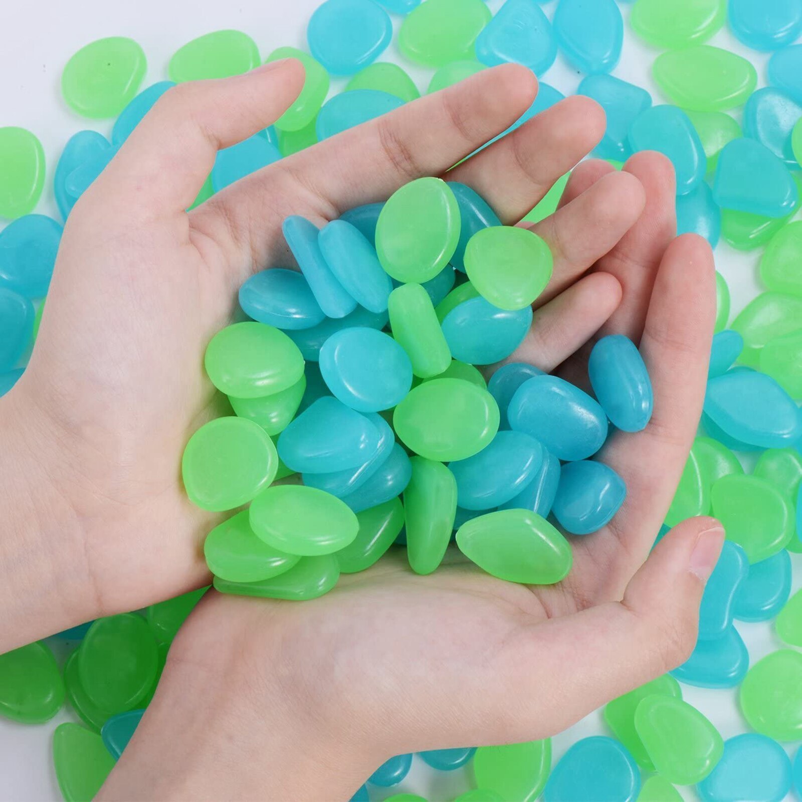 100 Glow in the Dark Pebbles Stones Flower Rock Ga... – Grandado