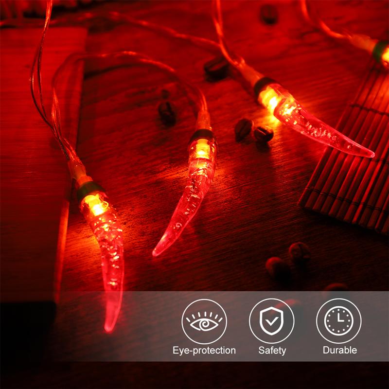 Chili String Light Battery Powered Red Pepper Ligh... – Grandado