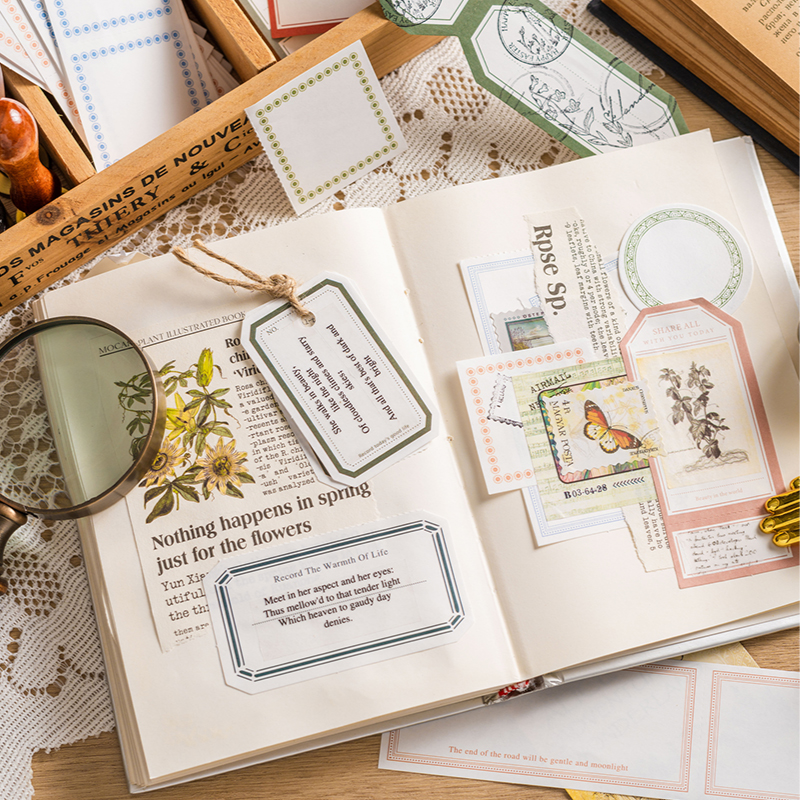 60 Sheets Basic Label Border Frame Material Paper ... – Vicedeal