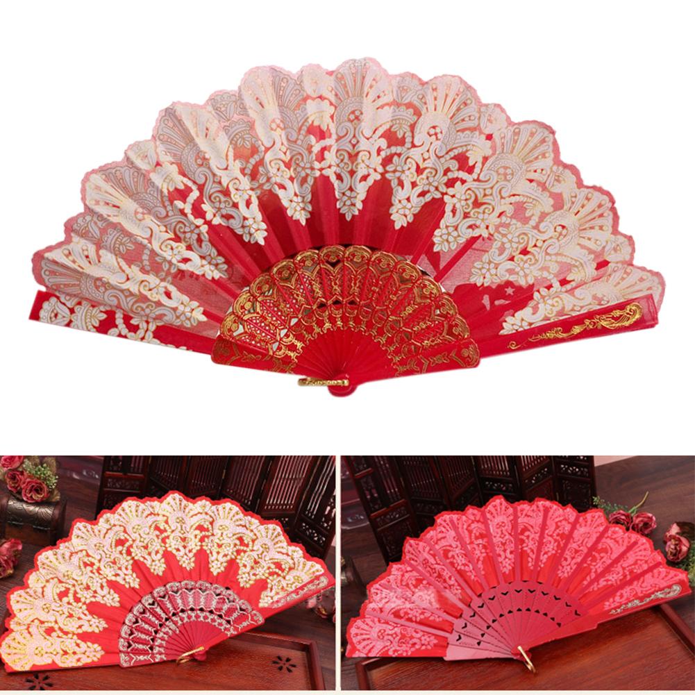 Spanish Style Dance Party fan Wedding Silk fan Fol... – Vicedeal