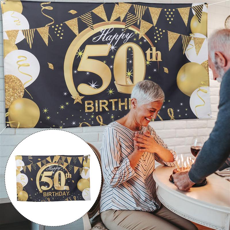 1pc Happy 50th Birthday Backdrop Photography Backg... – Grandado
