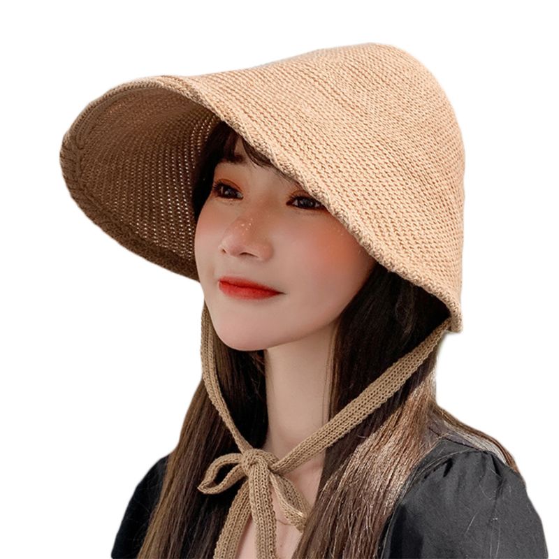 Koreanske kvinner heks strikket panser solhatt lin... – Grandado