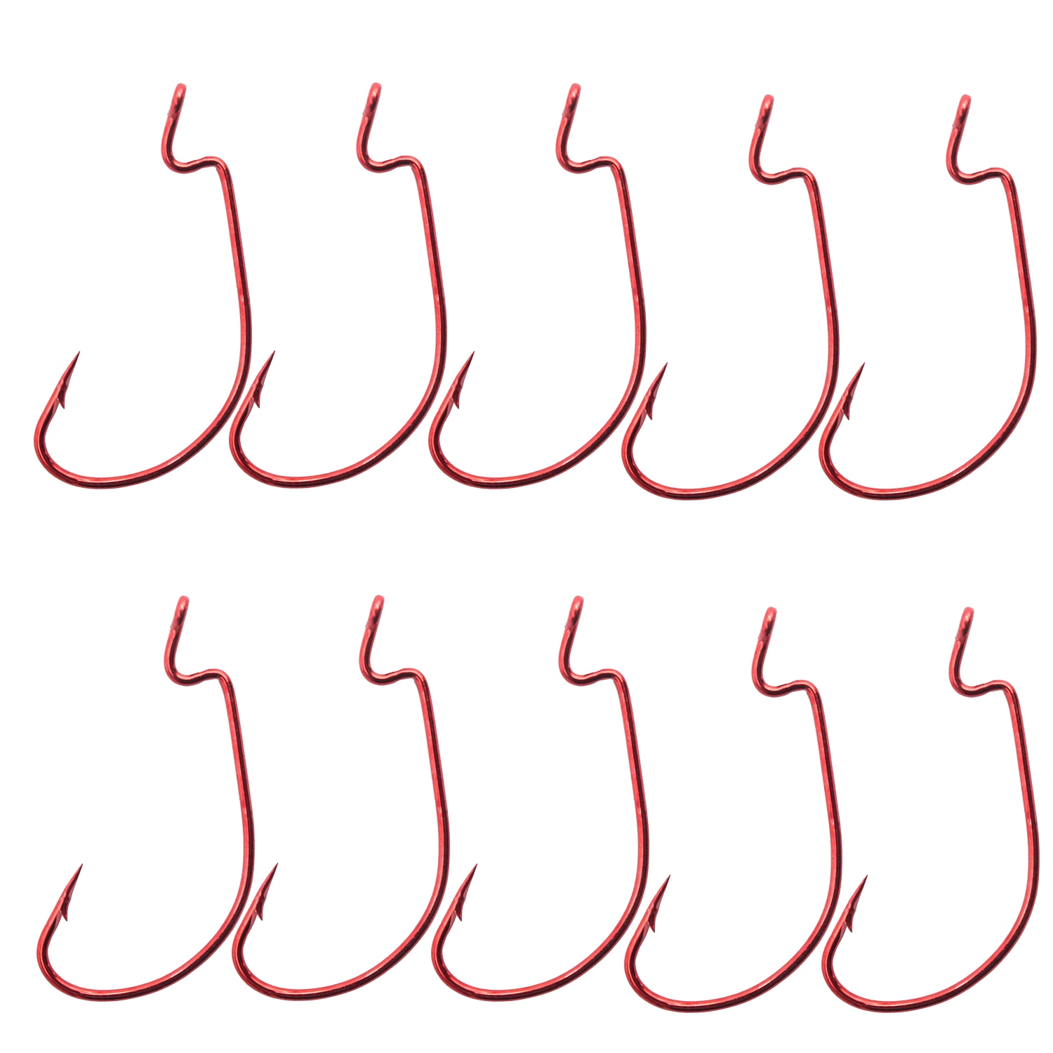 10pcs Fishing Offset Hook Carbon Steel Wide Crank ... – Grandado