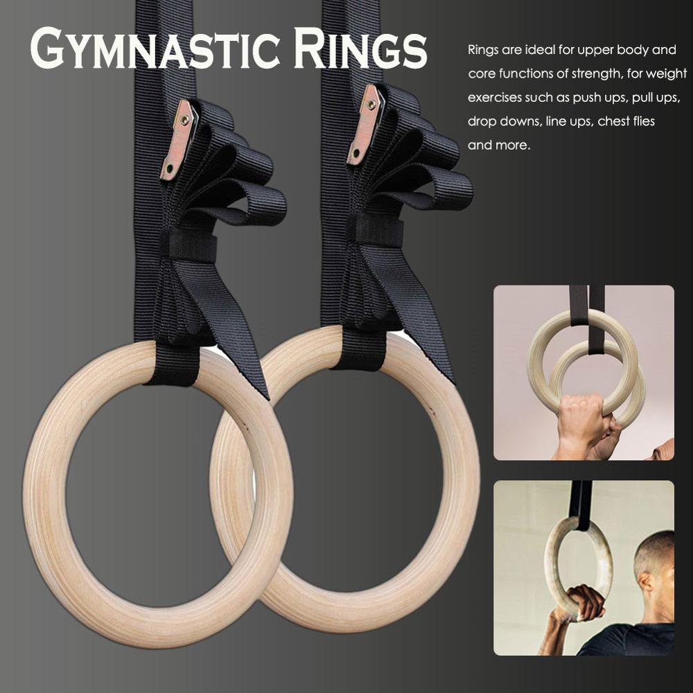 Wooden 28mm Exercise Fitness Gymnastic Rings Gym E... – Grandado