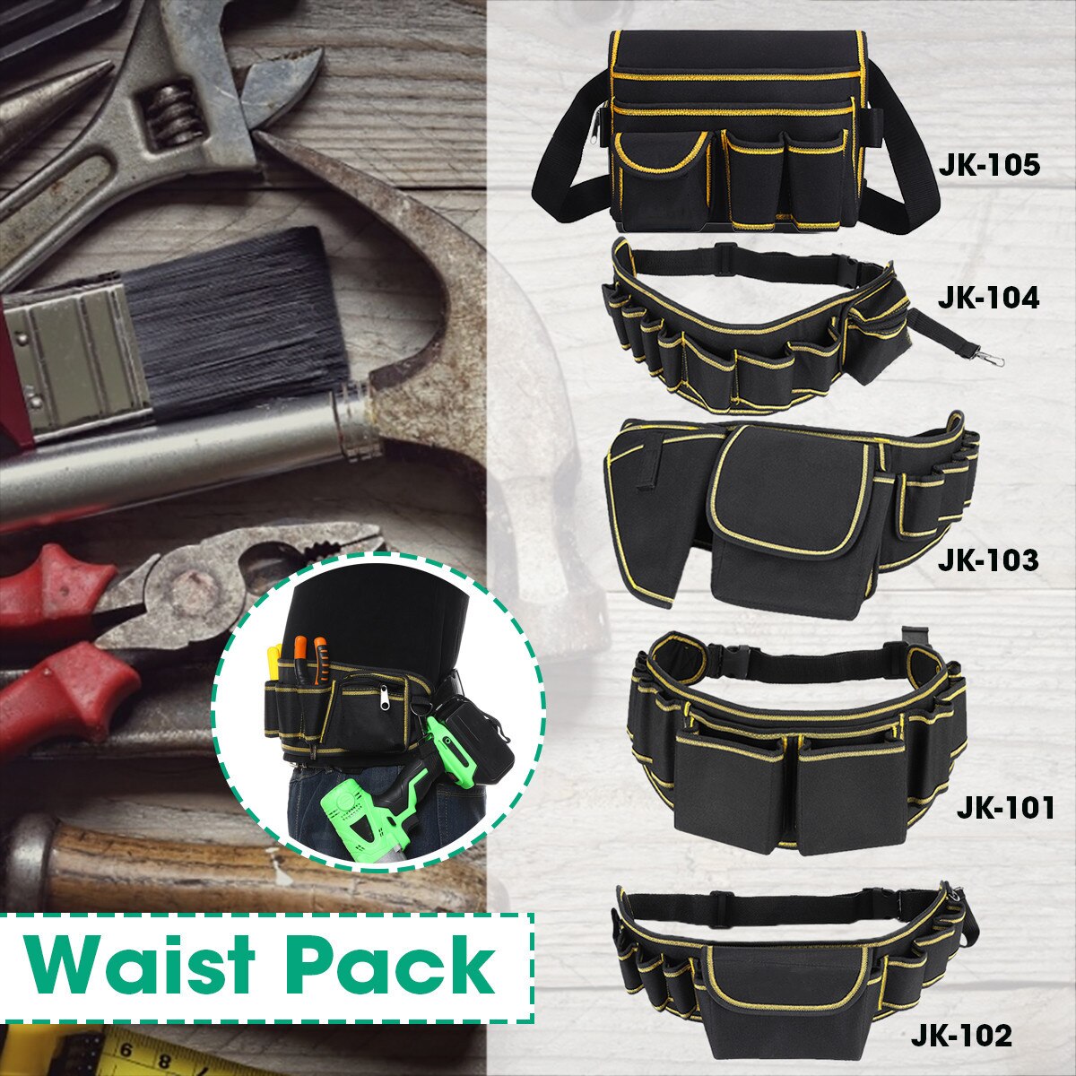 doersupp Multifunction Waist pack Tool Bag For Ele... – Grandado