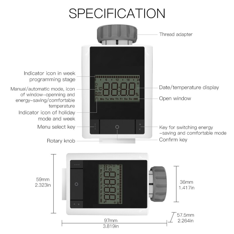 Tuya ZigBee 3.0 Smart Thermostat Heater TRV Thermo... – Grandado