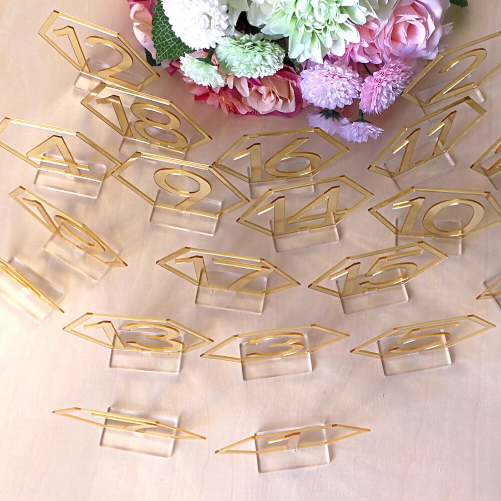 Wedding Table Numbers Acrylic Mirror Portable Tabl... – Grandado