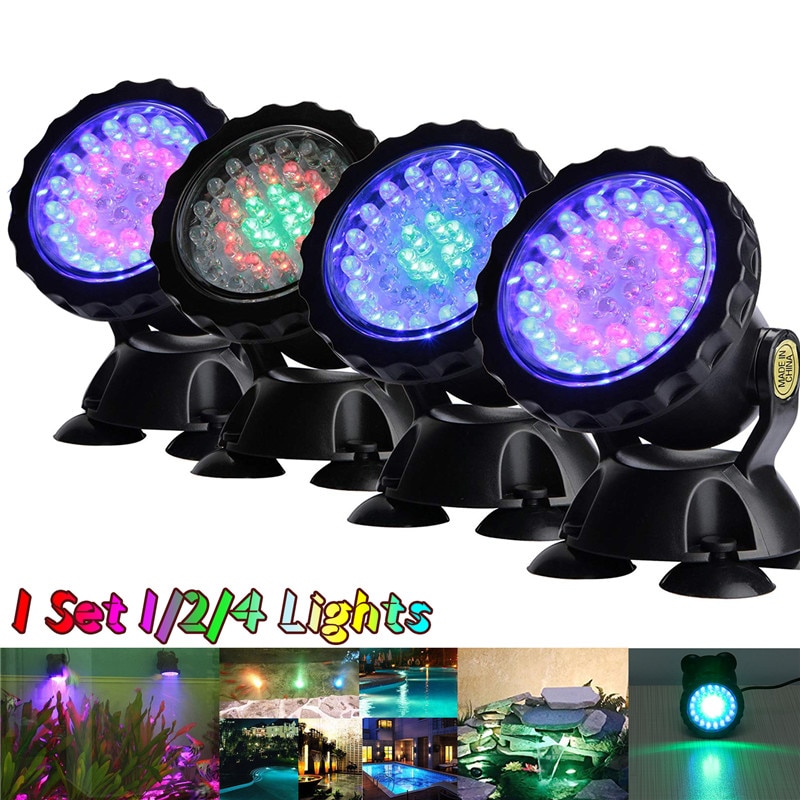 1 Set 1/2/4 Licht Waterdicht IP68 Rgb 36 Led Onder... – Vicedeal