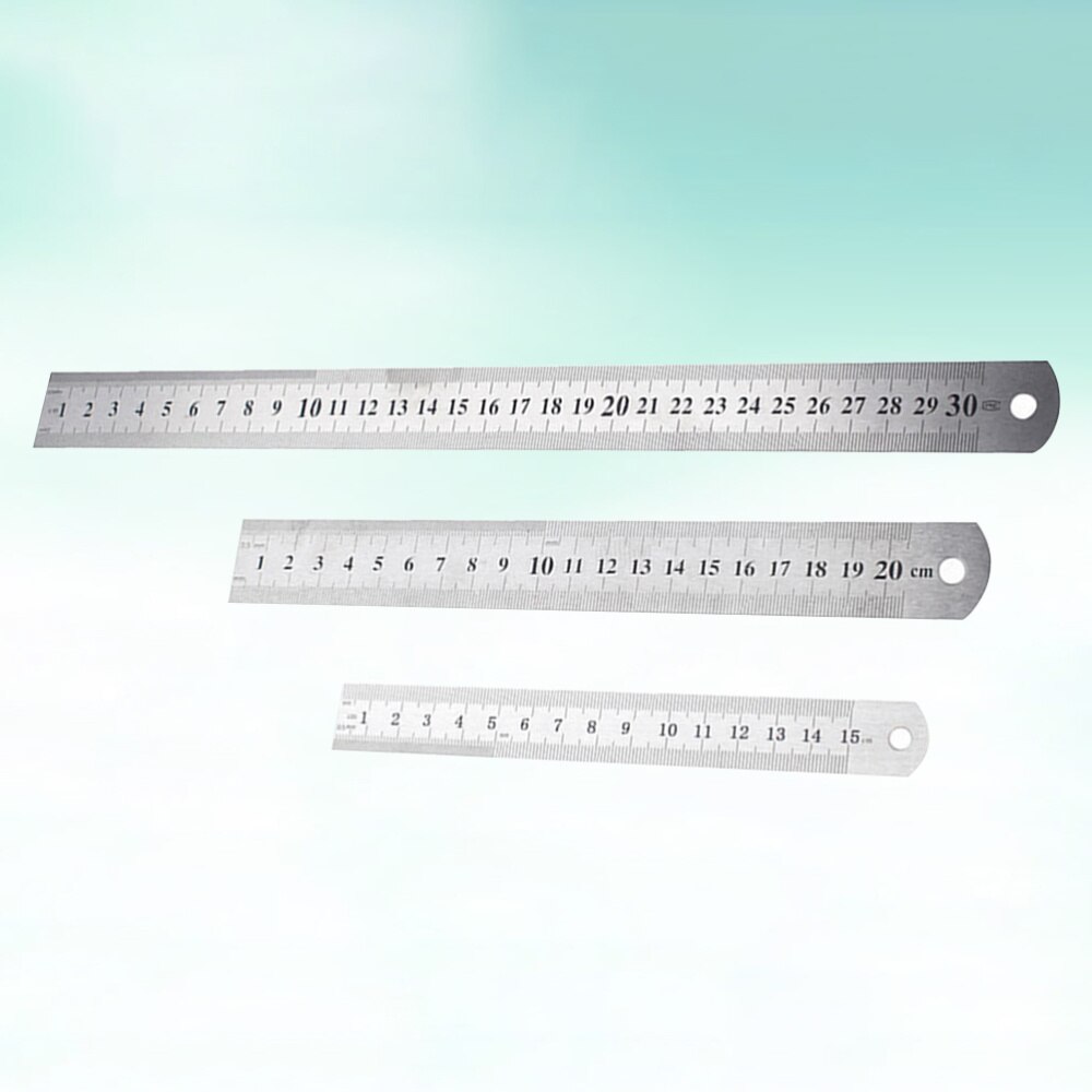 3 Pcs Stainless Steel Ruler Double Scale Ruler Mea... – Grandado