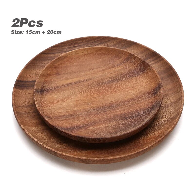 Ronde Houten Platen Acacia Hout Dienblad Cake Gere... – Vicedeal