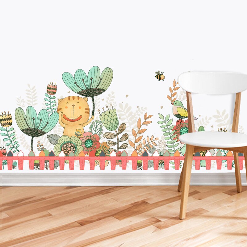 A B C Style Animals and Flowers Small Fence Wall f... – Grandado