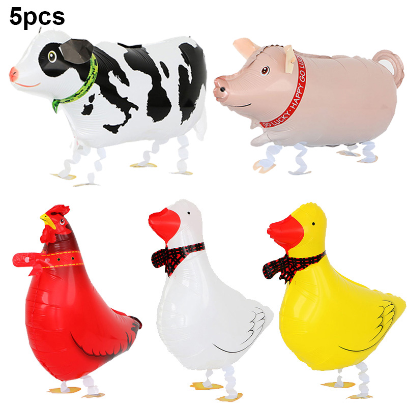 5pcs Walking Farm Animal Balloon Walking Cow Ballo... – Grandado