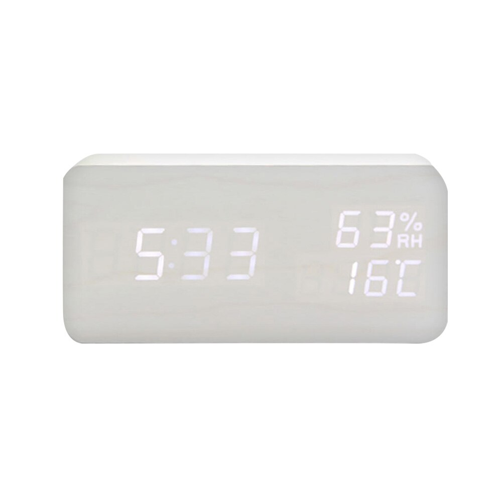 Houten Digitale Led Wekker Voice Control Digitale ... – Vicedeal
