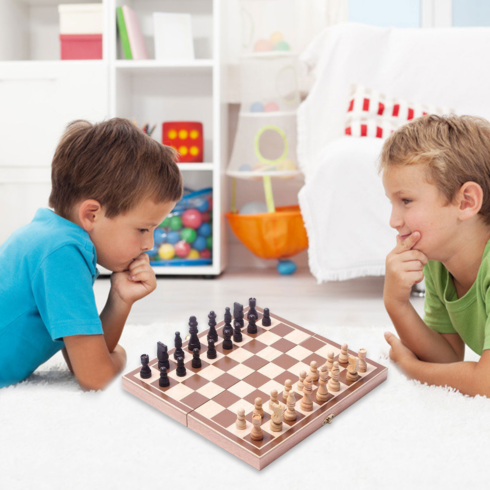 Wooden Adults Kids Chess Set Travel Chess Board Ga... – Grandado