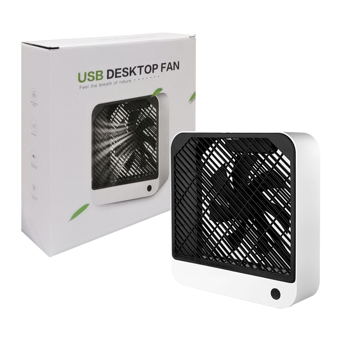 Square Desktop Fan USB Rechargeable Electric Fan S... – Grandado
