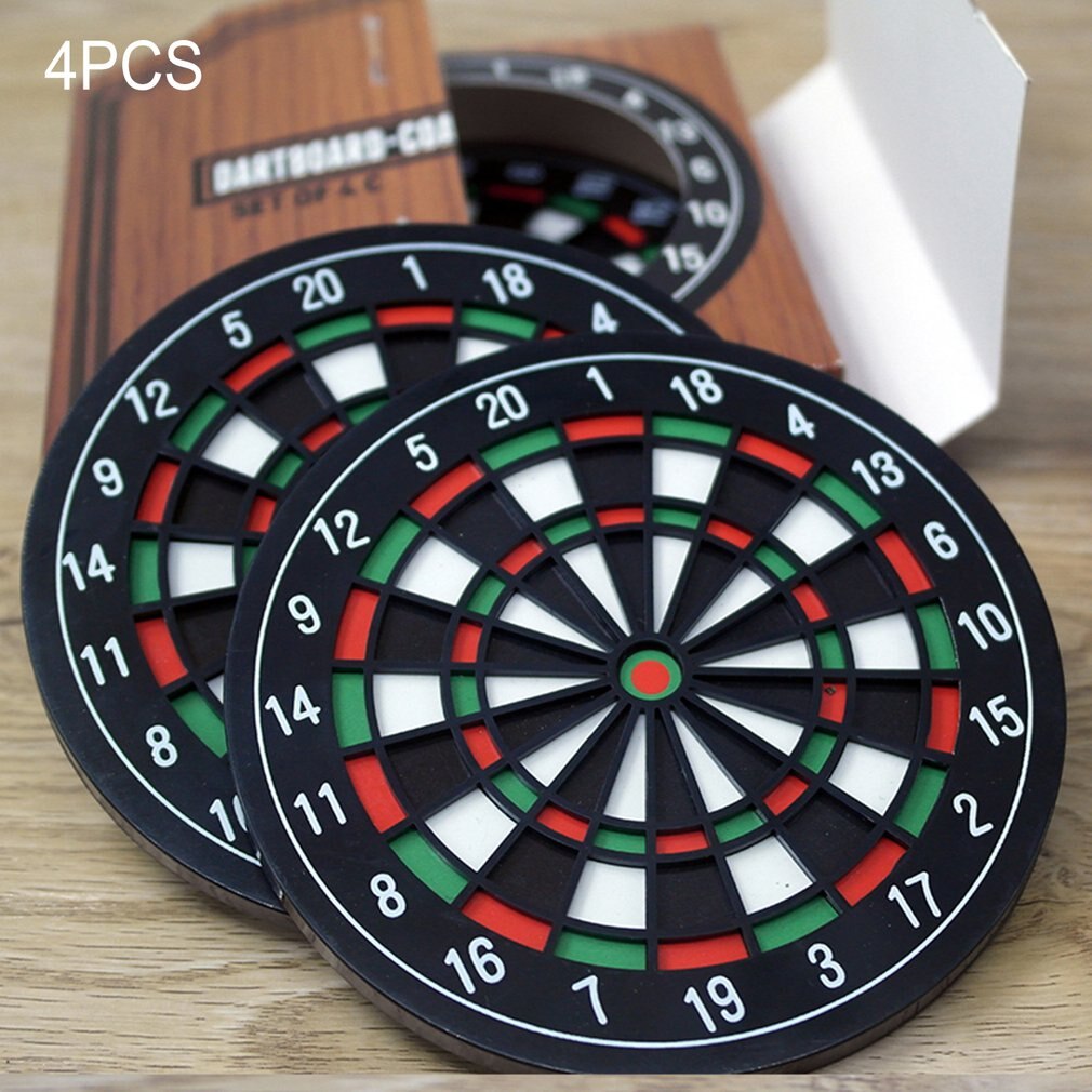4Pcs/Set Dart Disc Drink Coasters Table Cup Mat In... – Vicedeal