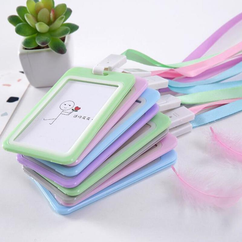 Candy Color Card Case With Lanyard Work Card Holde... – Vicedeal
