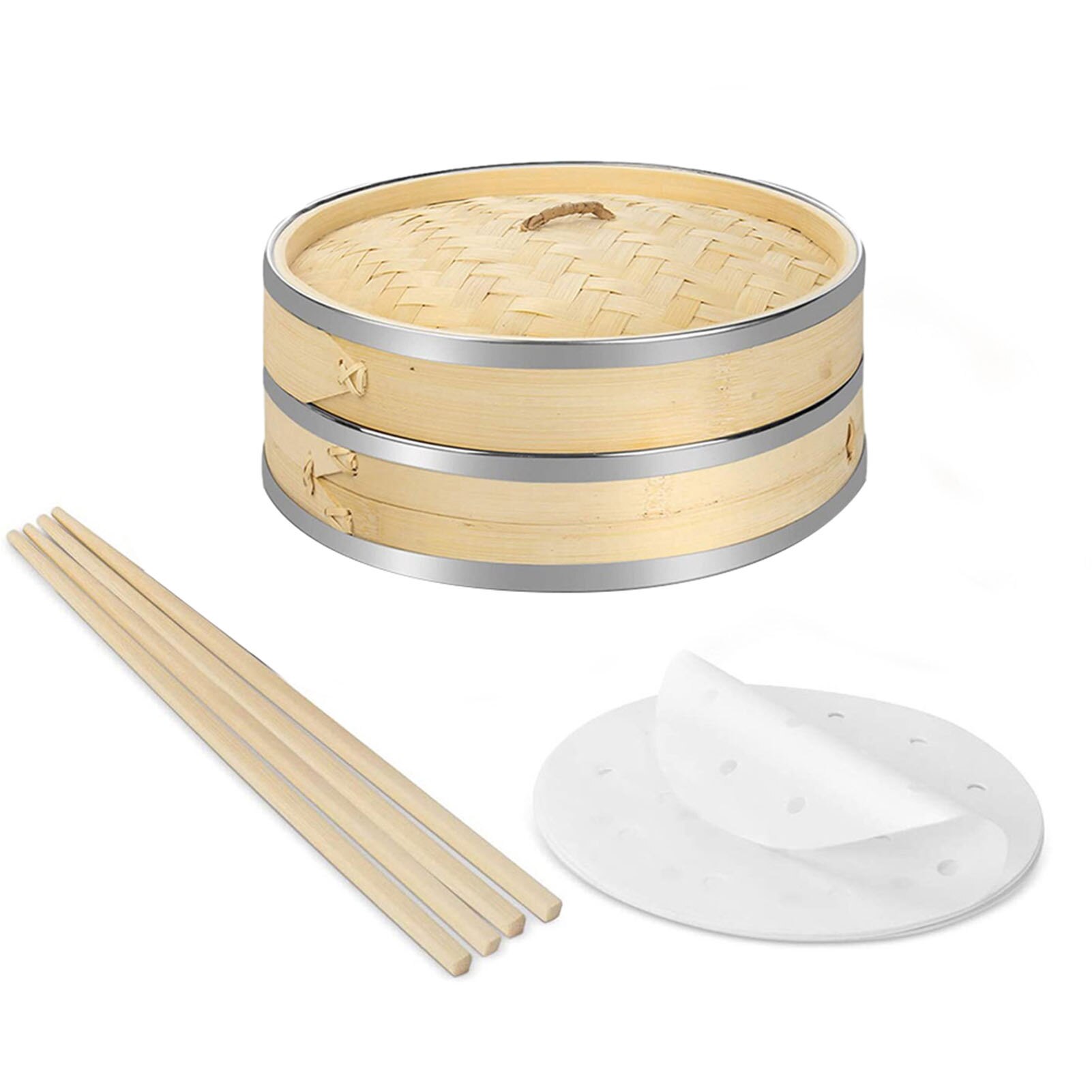 2 tier 8 tommer bambus damper fisk ris vegetabilsk... – Grandado
