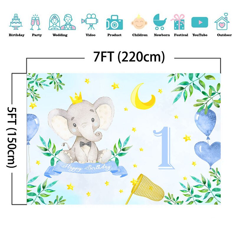 Neoback Leuke Olifant Eerste Verjaardag Fotografie... – Vicedeal