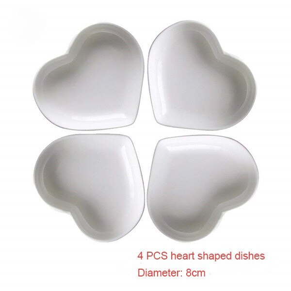 4PCS Cute Heart Sauce Dish Small Saucer Shape dinn... – Grandado