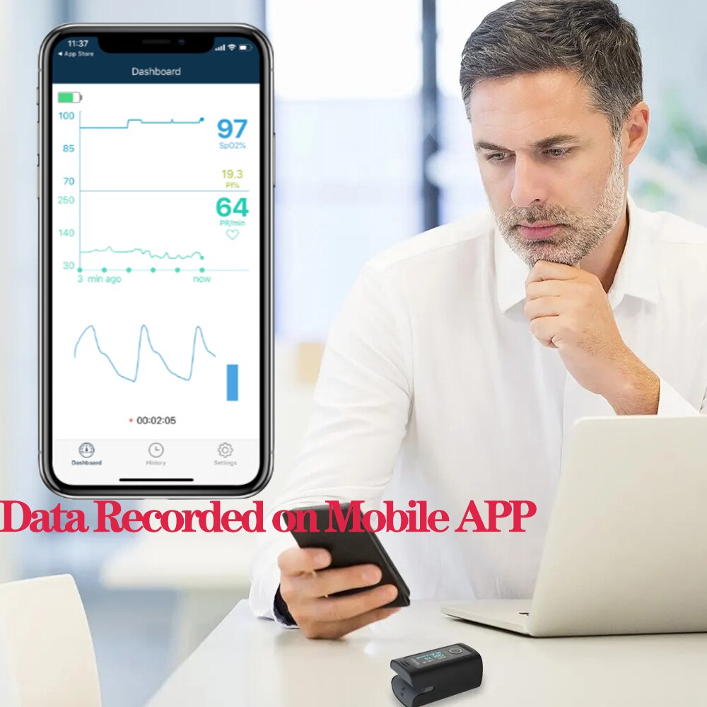 FDA Bluetooth Finger Pulse Oximeter Sleep Monitori... – Grandado