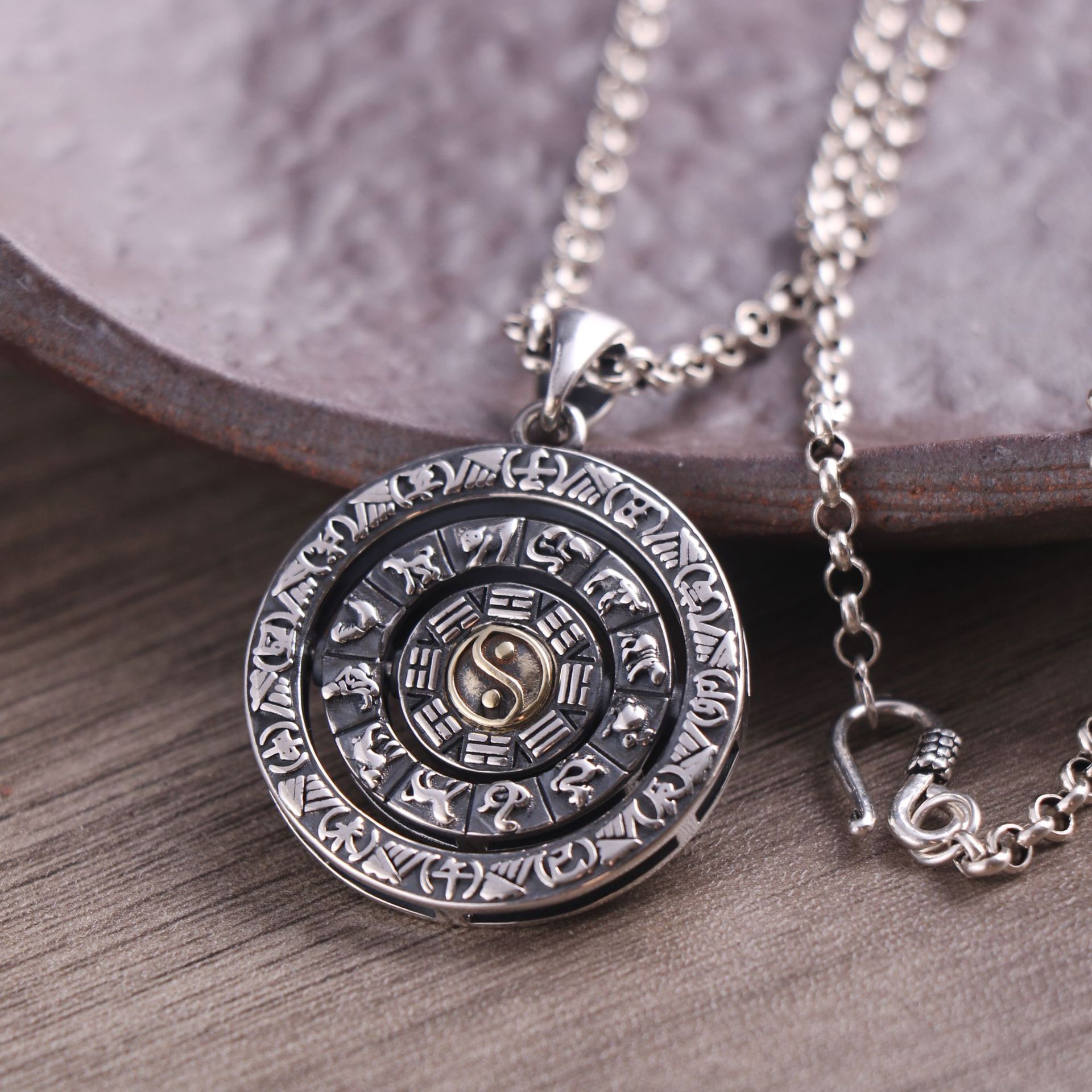 100% S925 Silver Jewelry Zodiac Signs Nine Palaces... – Grandado