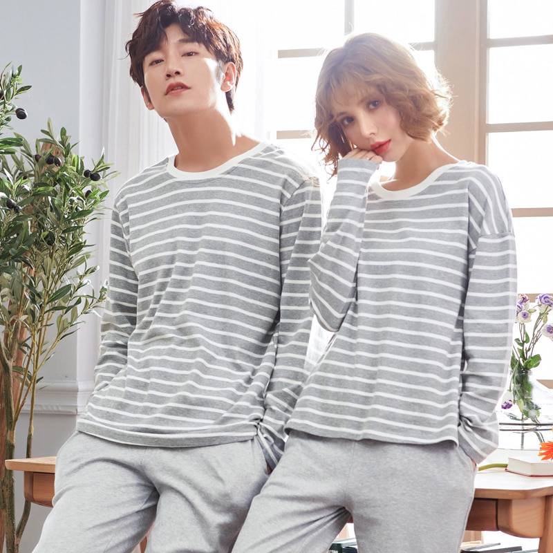 XIZOU Herbst Und Winter Paar Pyjamas Set Plus Größ... – Vicedeal