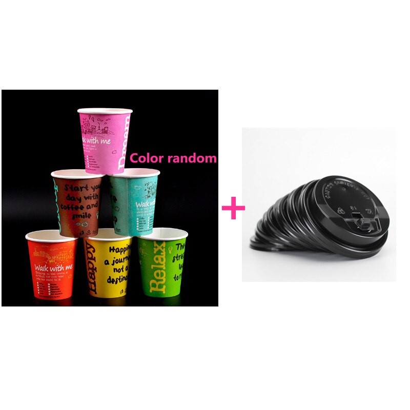 50pcs color disposable coffee cup 8oz 250ml/12oz 4... – Grandado