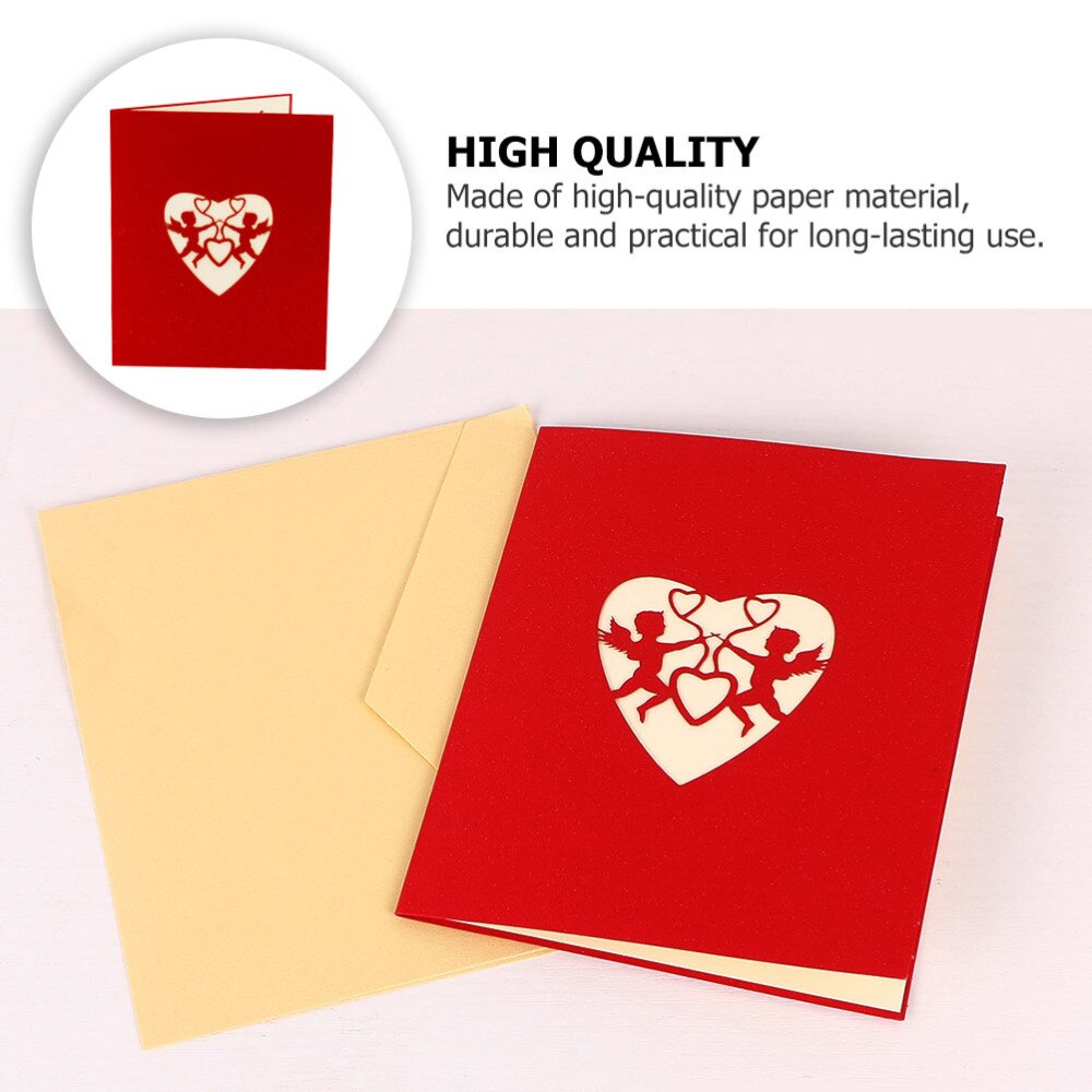 1pc 3D Anniversary's Day Cards Heart Pattern Greet... – Grandado