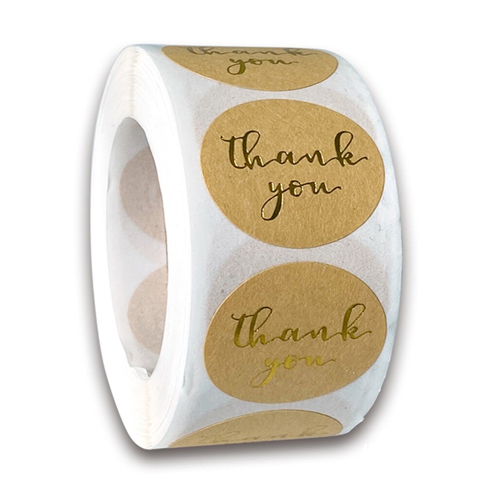 500pcs Round Gold Foil sticker Thank You Sticker F... – Grandado