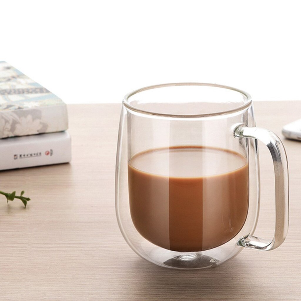 Large Double Wall Glasses with Handle Heat Insulat... – Grandado