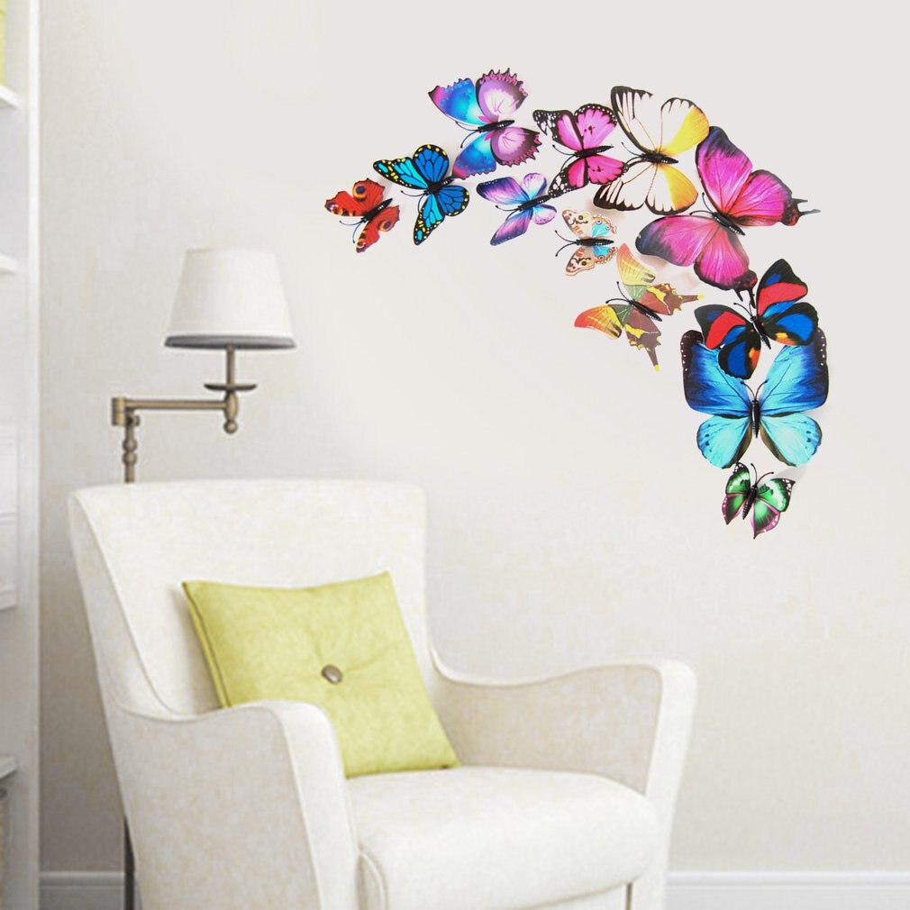 12pcs PVC 3d Butterfly wall decor cute Butterflies... – Vicedeal